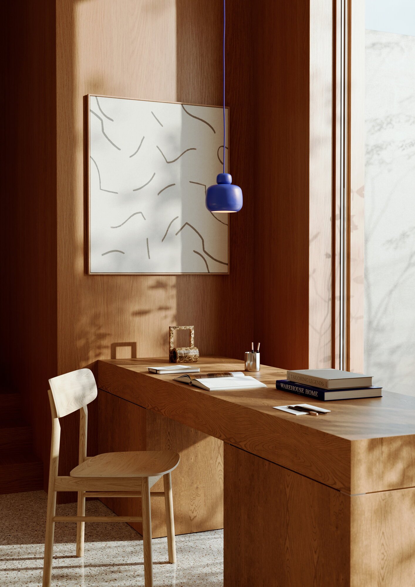 Woud Stone pendant, small, cobalt blue | Finnish Design Shop