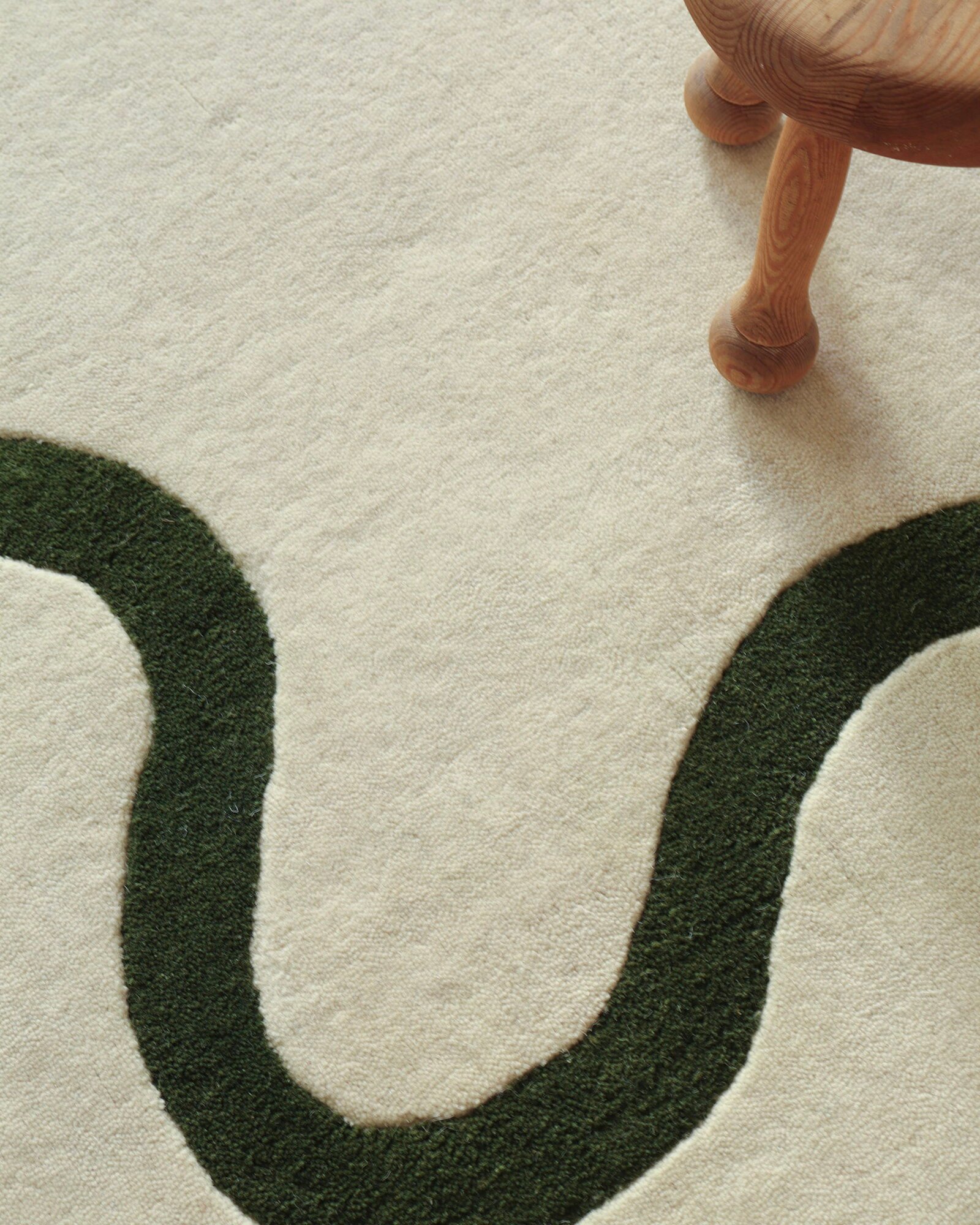 Woven Works Ribbon rug, green | Finnish Design Shop