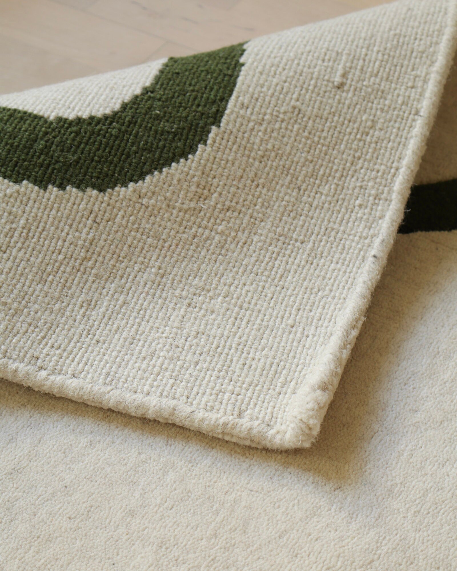 Woven Works Ribbon rug, green | Finnish Design Shop UK