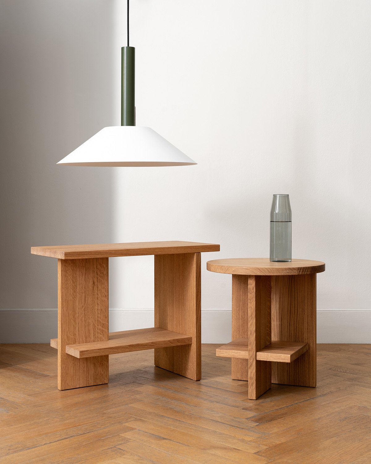 Nine Tee side table, rectangular, oiled oak | Finnish Design Shop