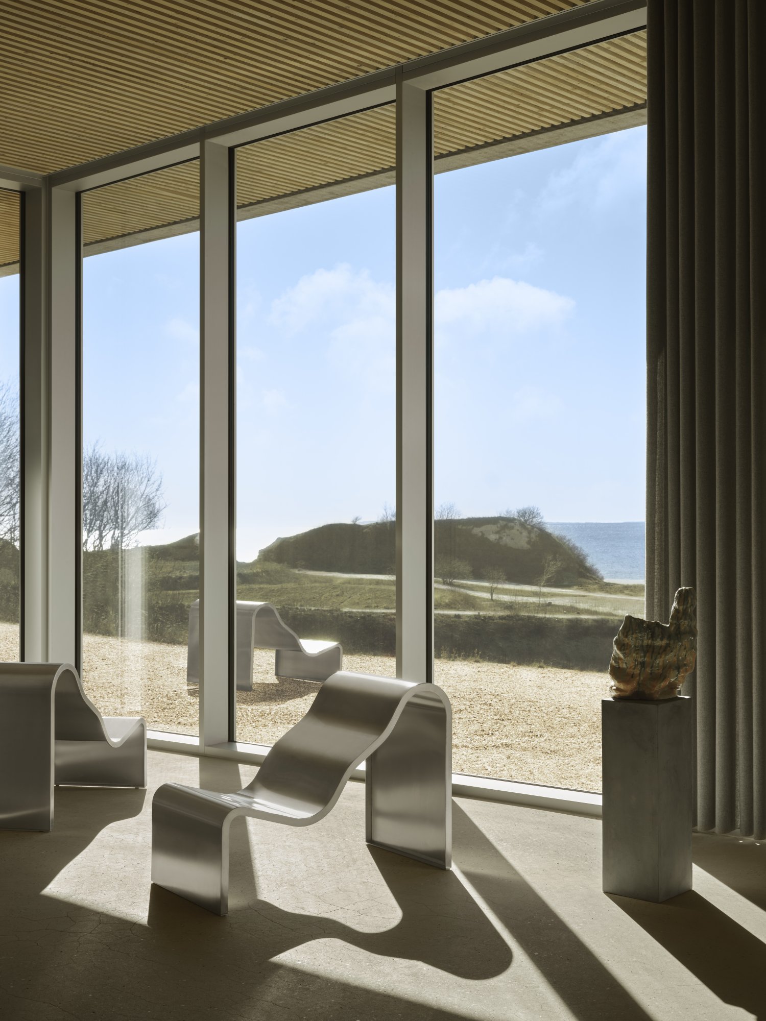 Muuto Dream view bench, 100 cm, brushed steel | Finnish Design Shop