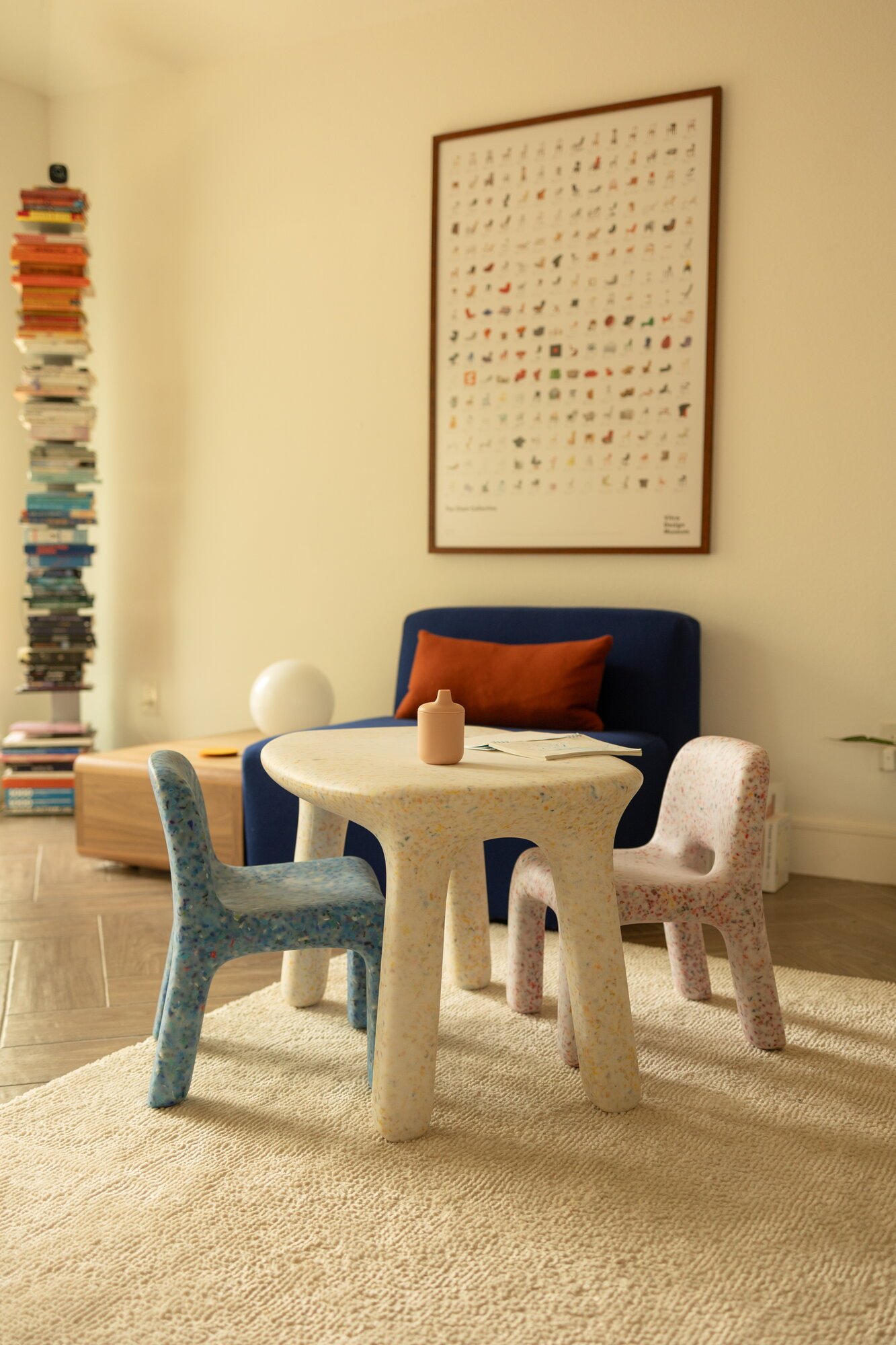 ecoBirdy Rainbow table/chair set, sky - strawberry - vanilla | Finnish ...