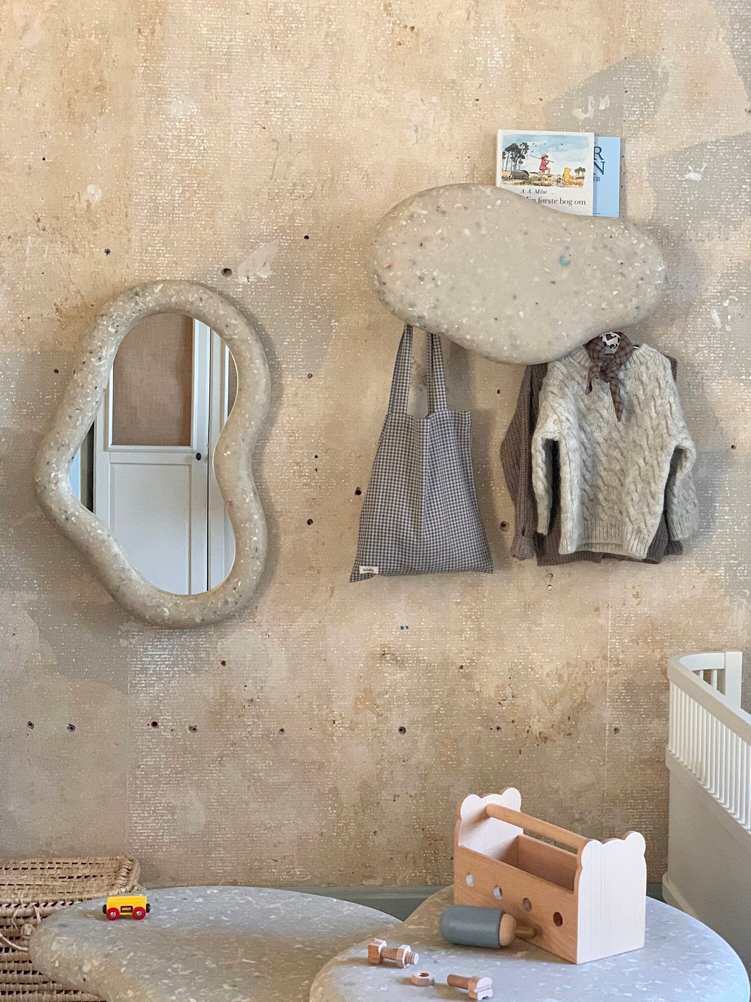 ecoBirdy Marine mirror, faded white | Finnish Design Shop