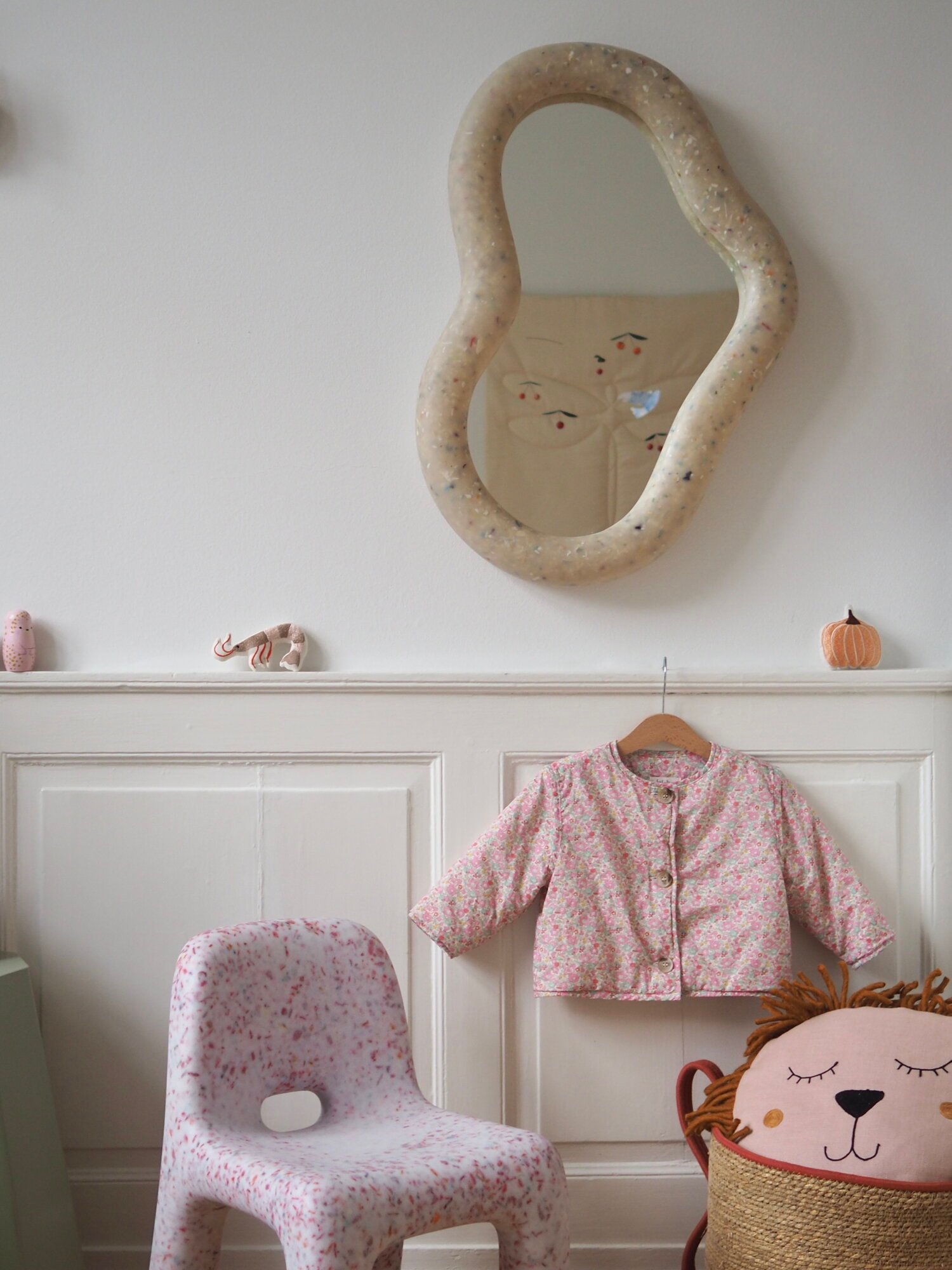 ecoBirdy Marine mirror, faded white | Finnish Design Shop