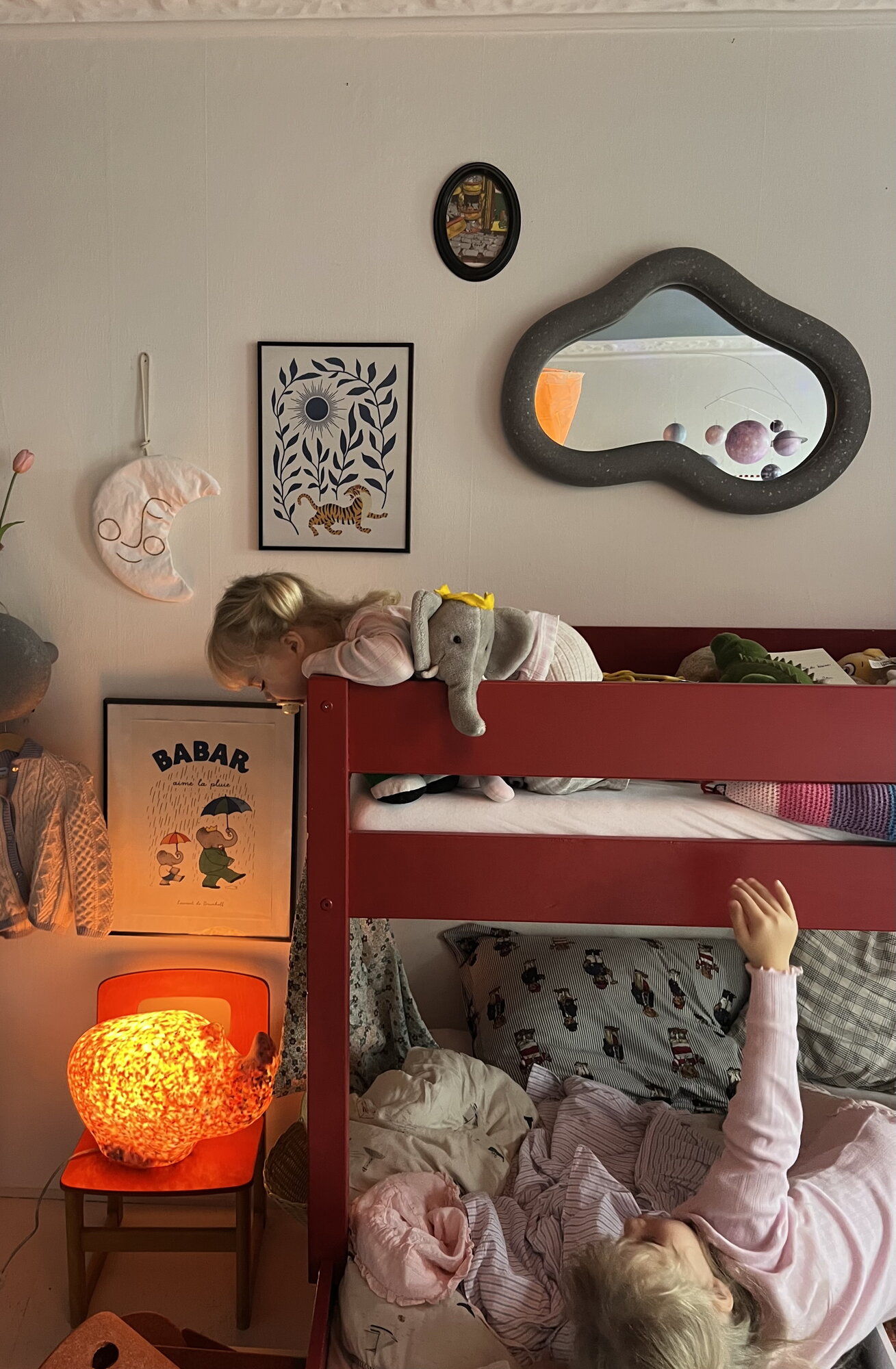 ecoBirdy Marine mirror, stony grey | Finnish Design Shop