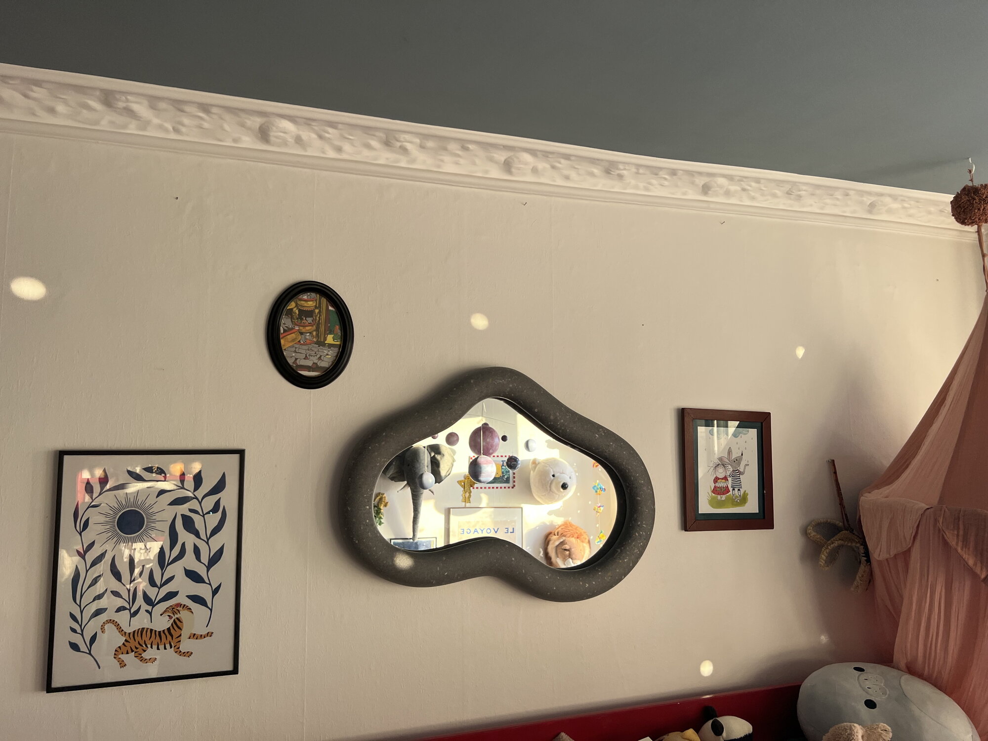 ecoBirdy Marine mirror, stony grey | Finnish Design Shop