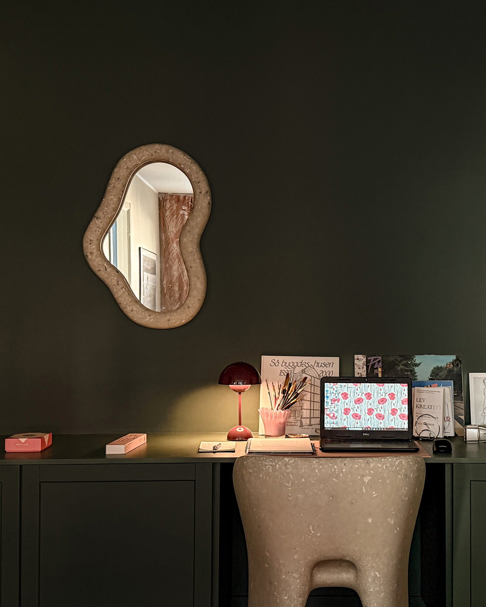 ecoBirdy Marine mirror, faded white | Finnish Design Shop