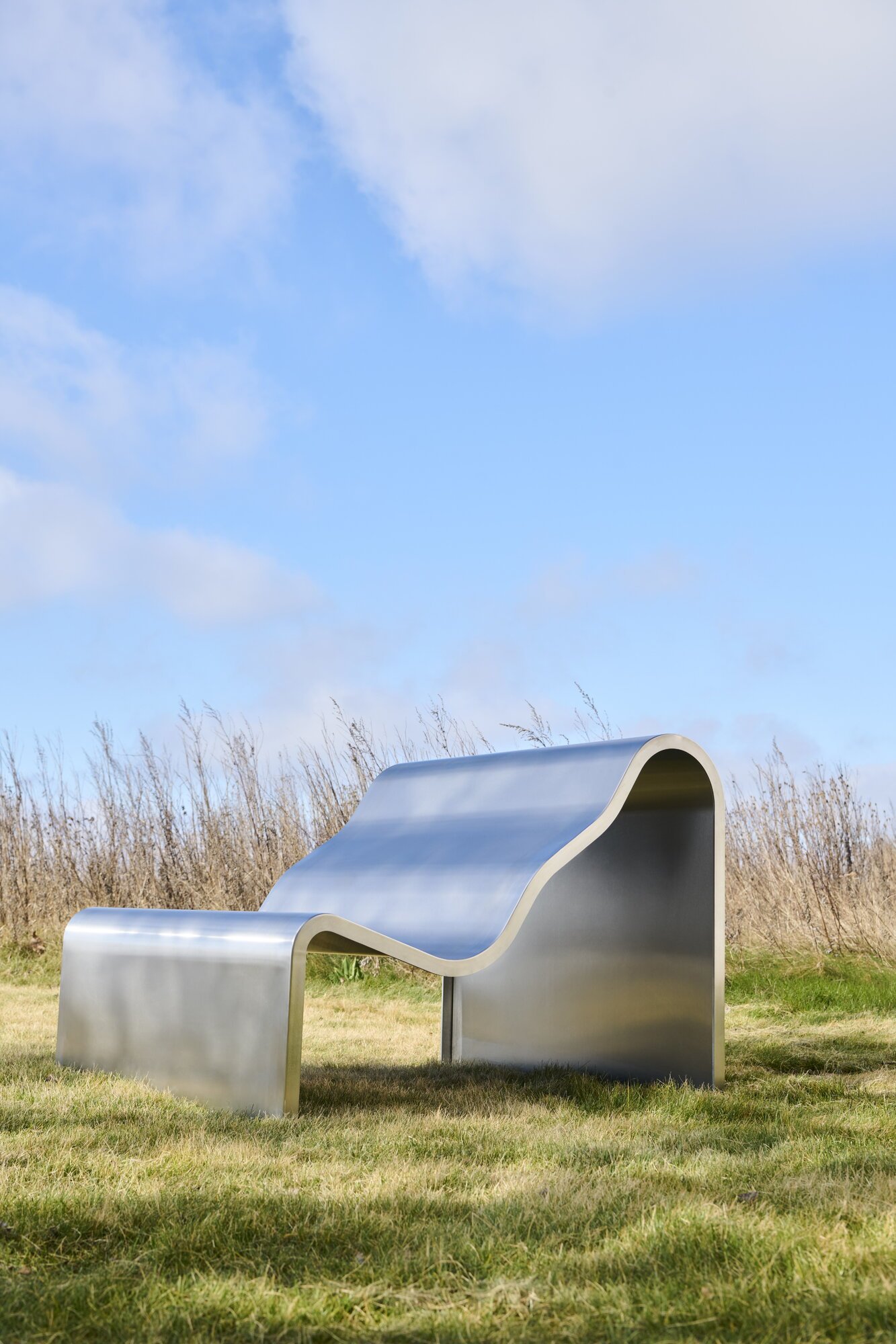 Muuto Dream view bench, 100 cm, brushed steel | Finnish Design Shop