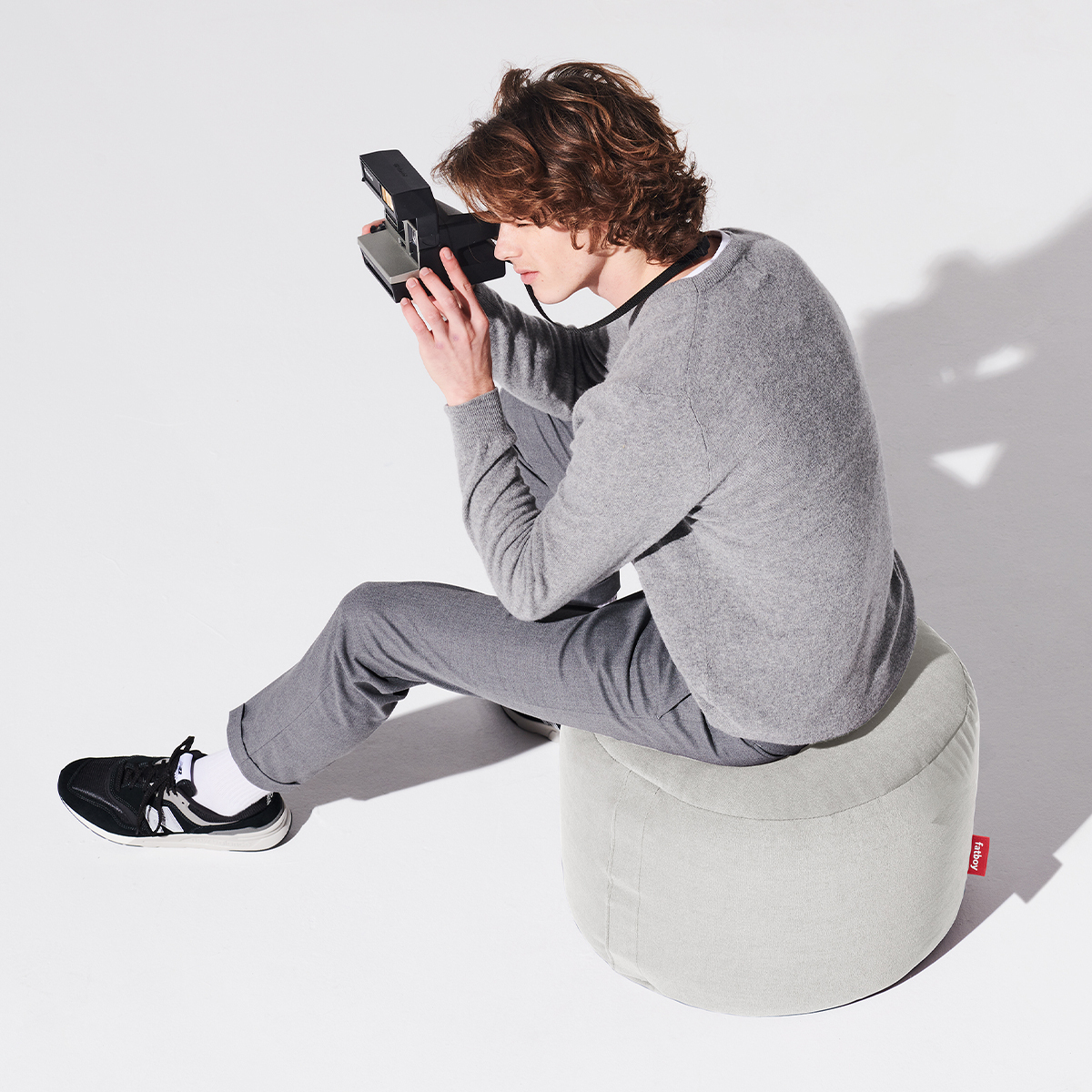 Fatboy Point Recycled Canvas pouf, cool grey | Finnish Design Shop