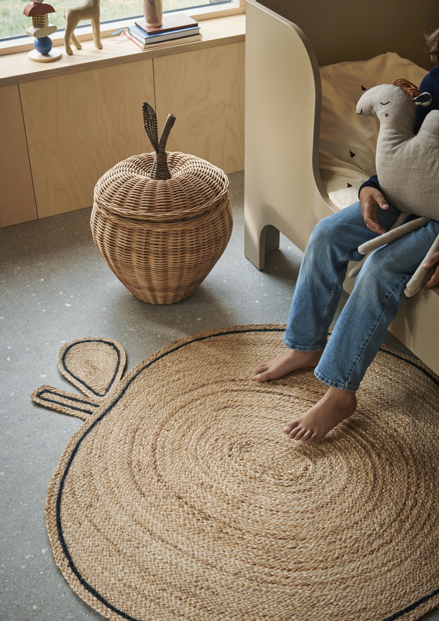 Ferm Living Apple braided jute rug, natural | Finnish Design Shop UK
