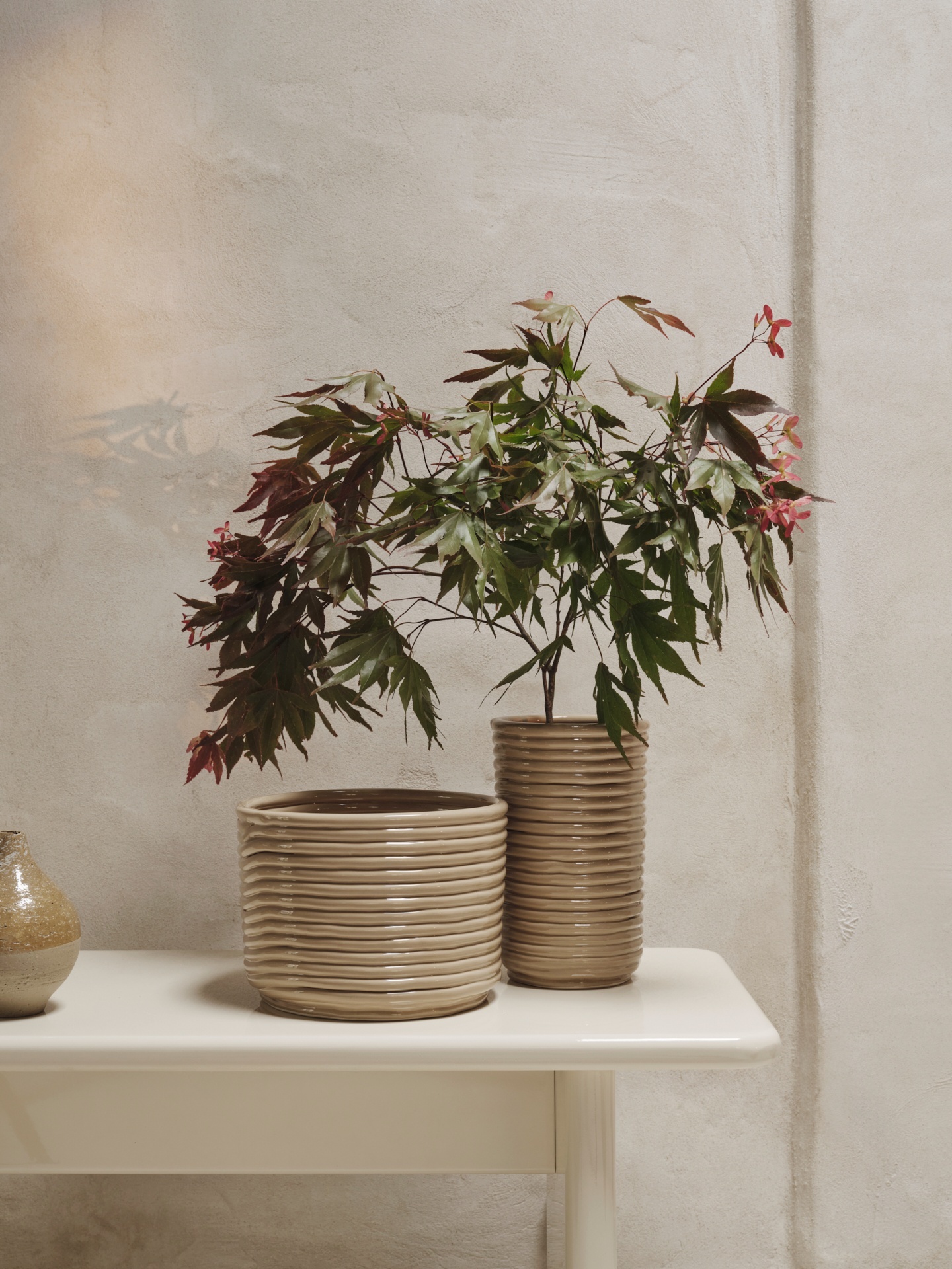 Ferm Living Pot de fleurs Corduroy, 20 cm, cachemire | Finnish Design Shop