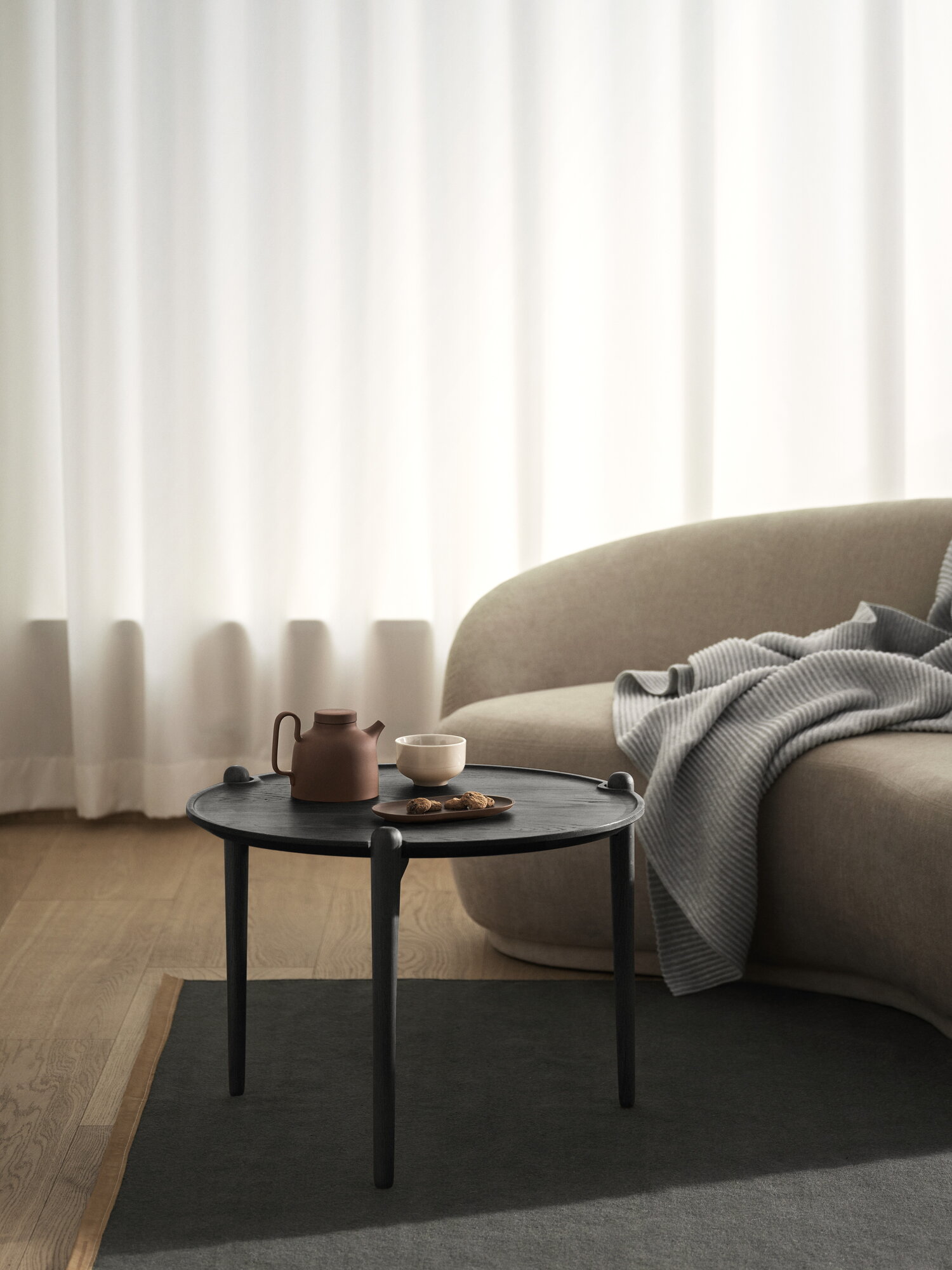 Design House Stockholm Aria coffee table, 50 cm, low, black | Finnish ...