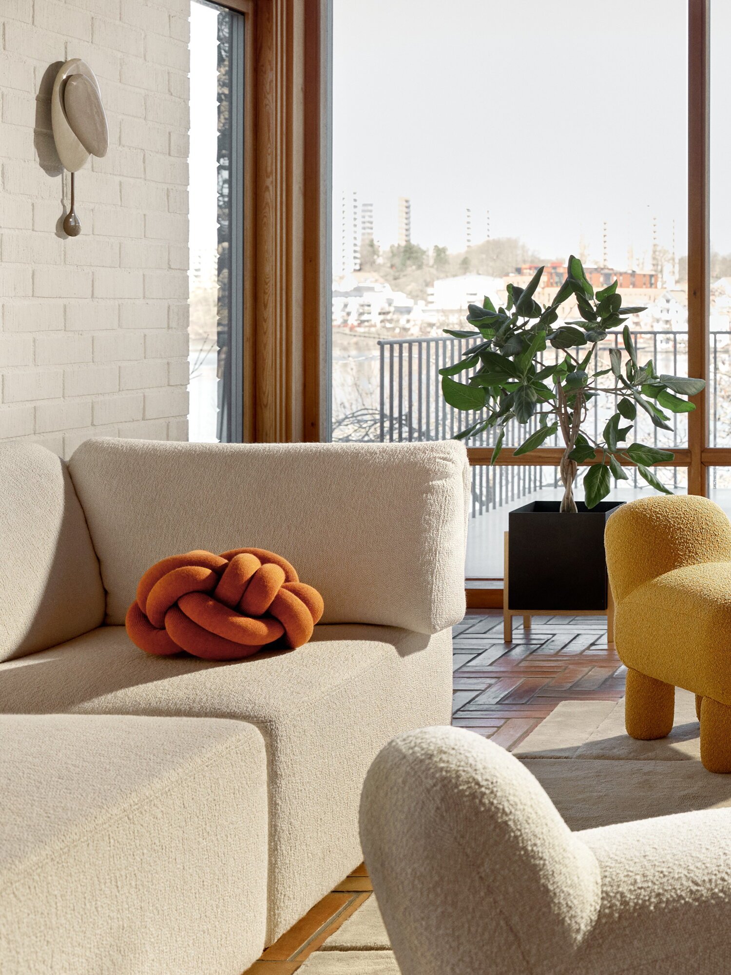 Design House Stockholm Knot cushion, orange red | Finnish Design Shop