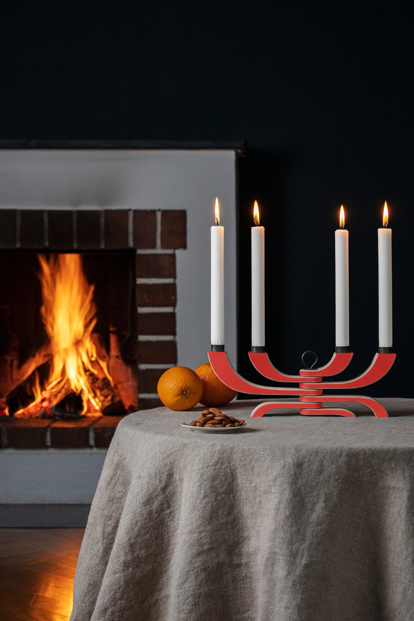 Design House Stockholm Nordic Light candlestick, 4-arms, red | Finnish ...
