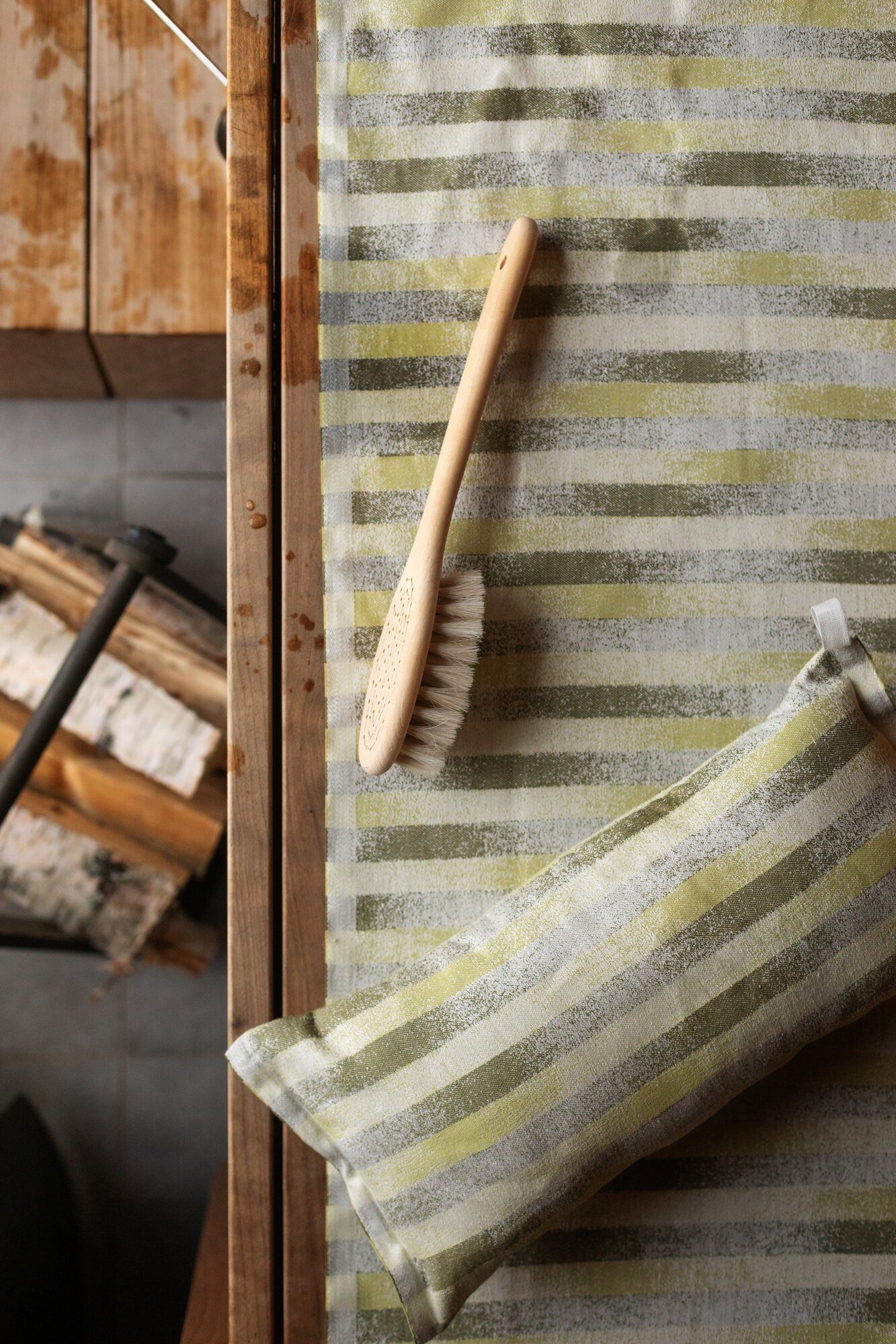 Lapuan Kankurit Hohto sauna cover, 46 x 60 cm, white - green | Finnish ...