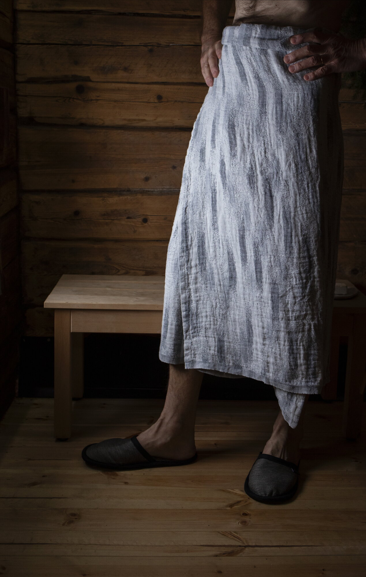 Lapuan Kankurit Hohto bath towel, white - grey | Finnish Design Shop