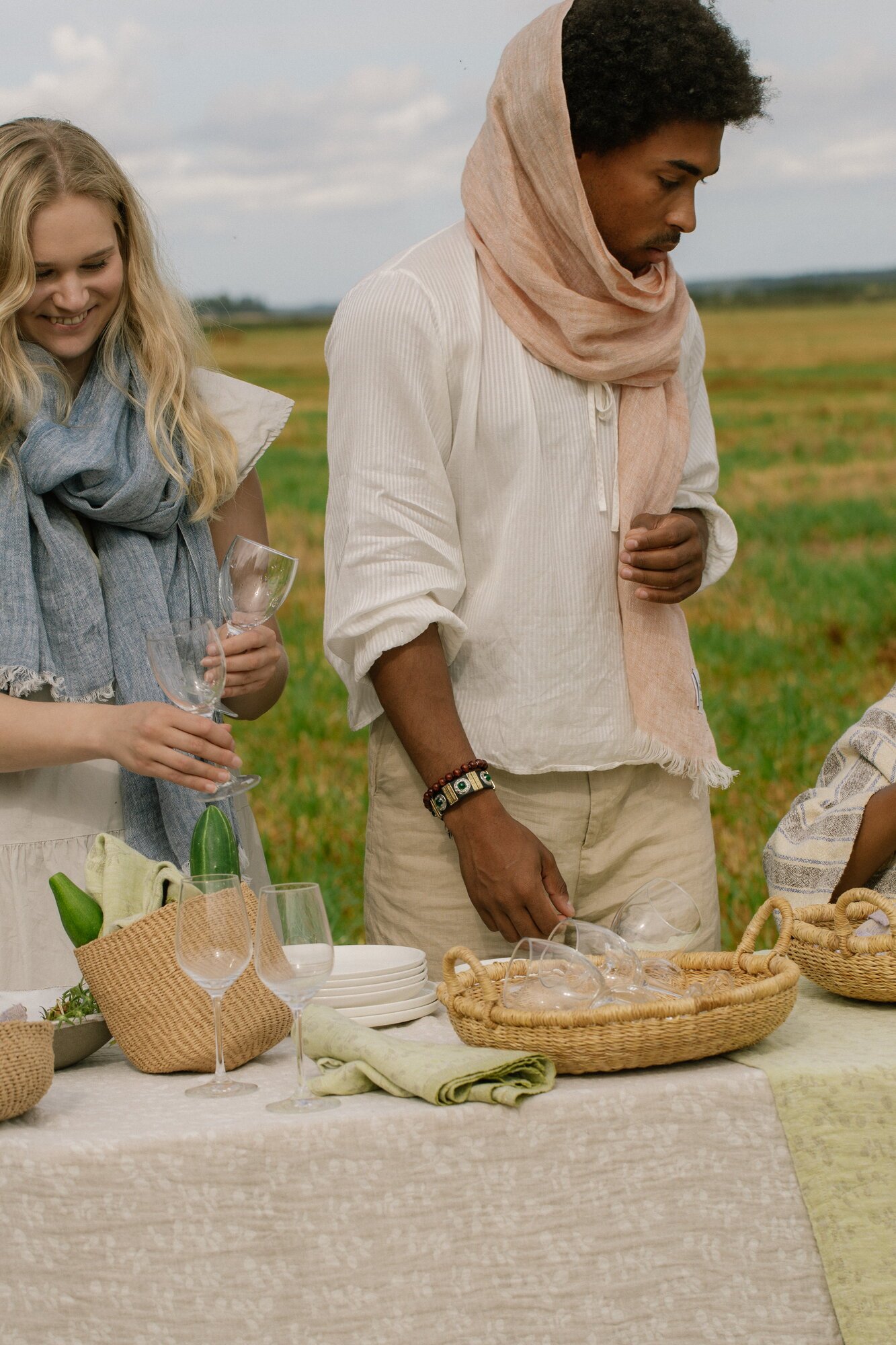 Lapuan Kankurit Meirami table cloth/throw, 145 x 260 cm, linen - white ...