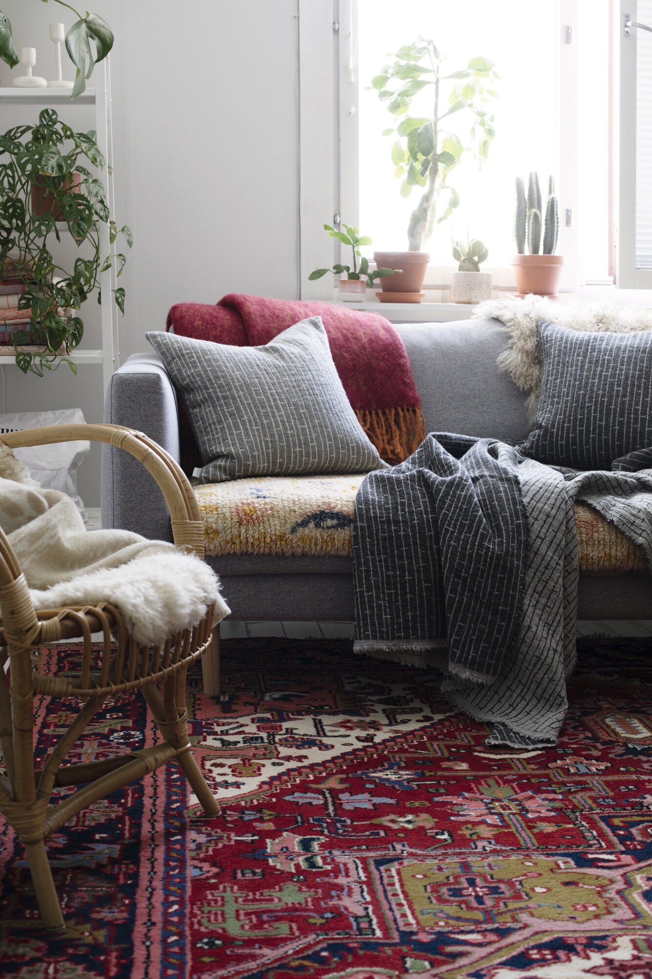 Lapuan Kankurit Revontuli mohairhuopa, ruoste - bordeaux | Finnish ...