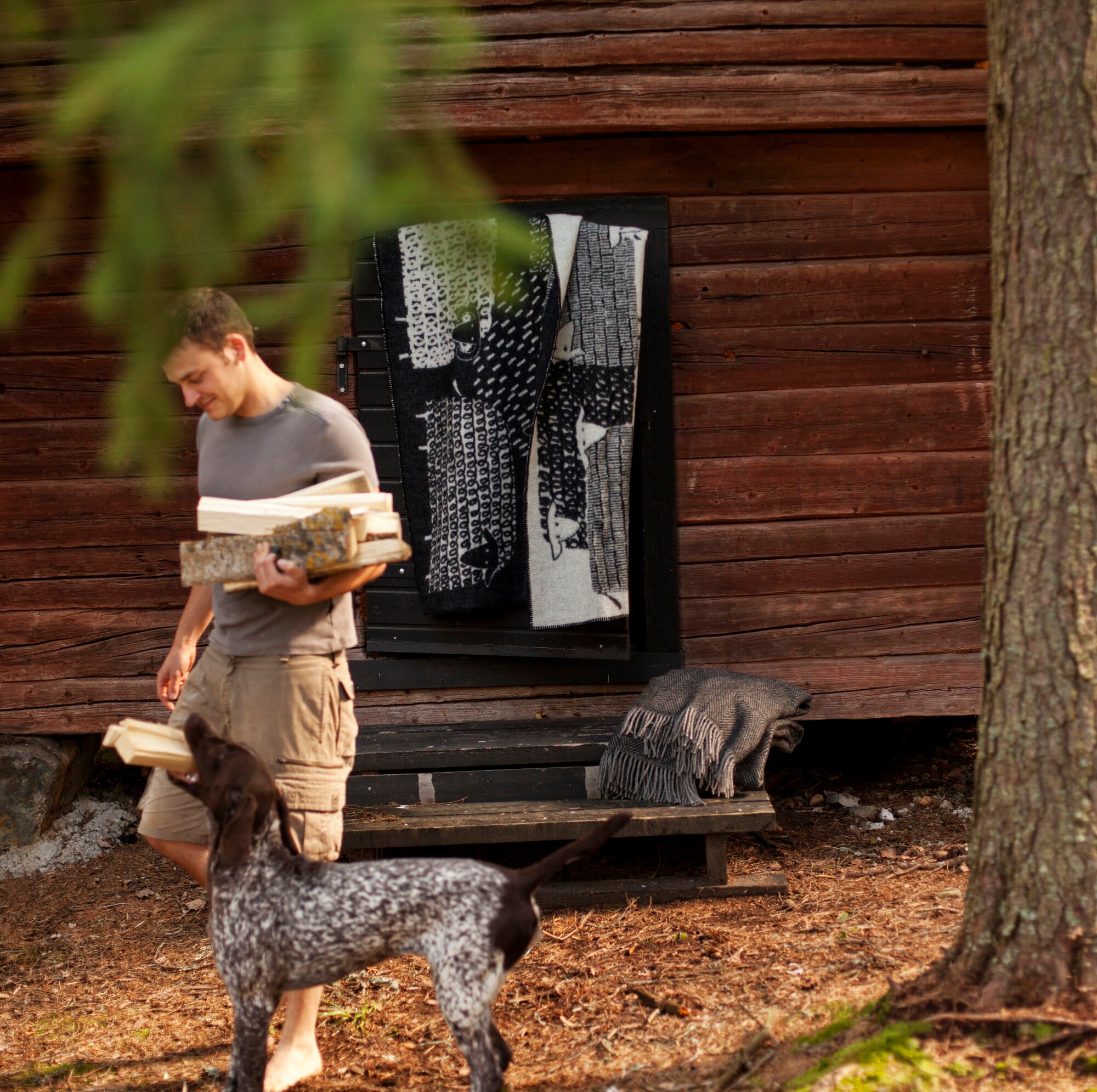 Lapuan Kankurit Päkäpäät huopa, musta - valkoinen | Finnish Design Shop