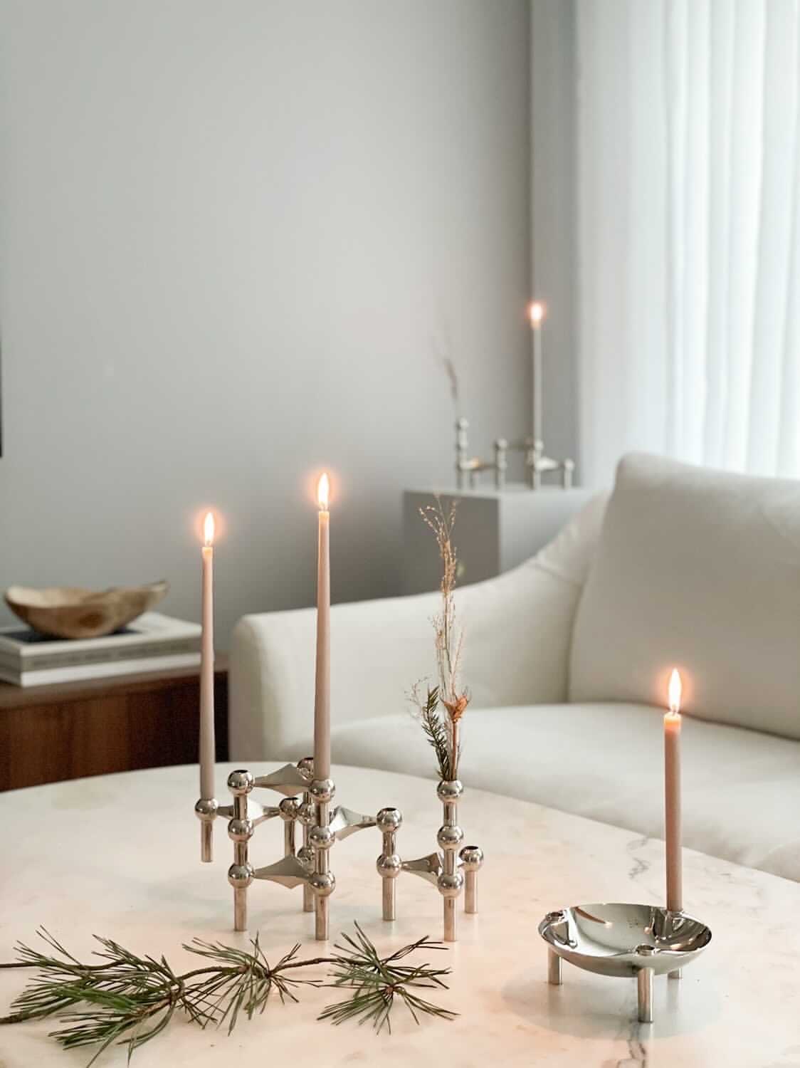 STOFF Copenhagen STOFF Nagel candleholder, set of 3, chrome | Finnish ...
