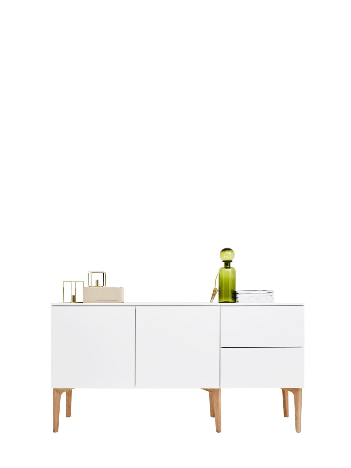 Lundia Fuuga sideboard, 144 cm, white - oak | Finnish Design Shop
