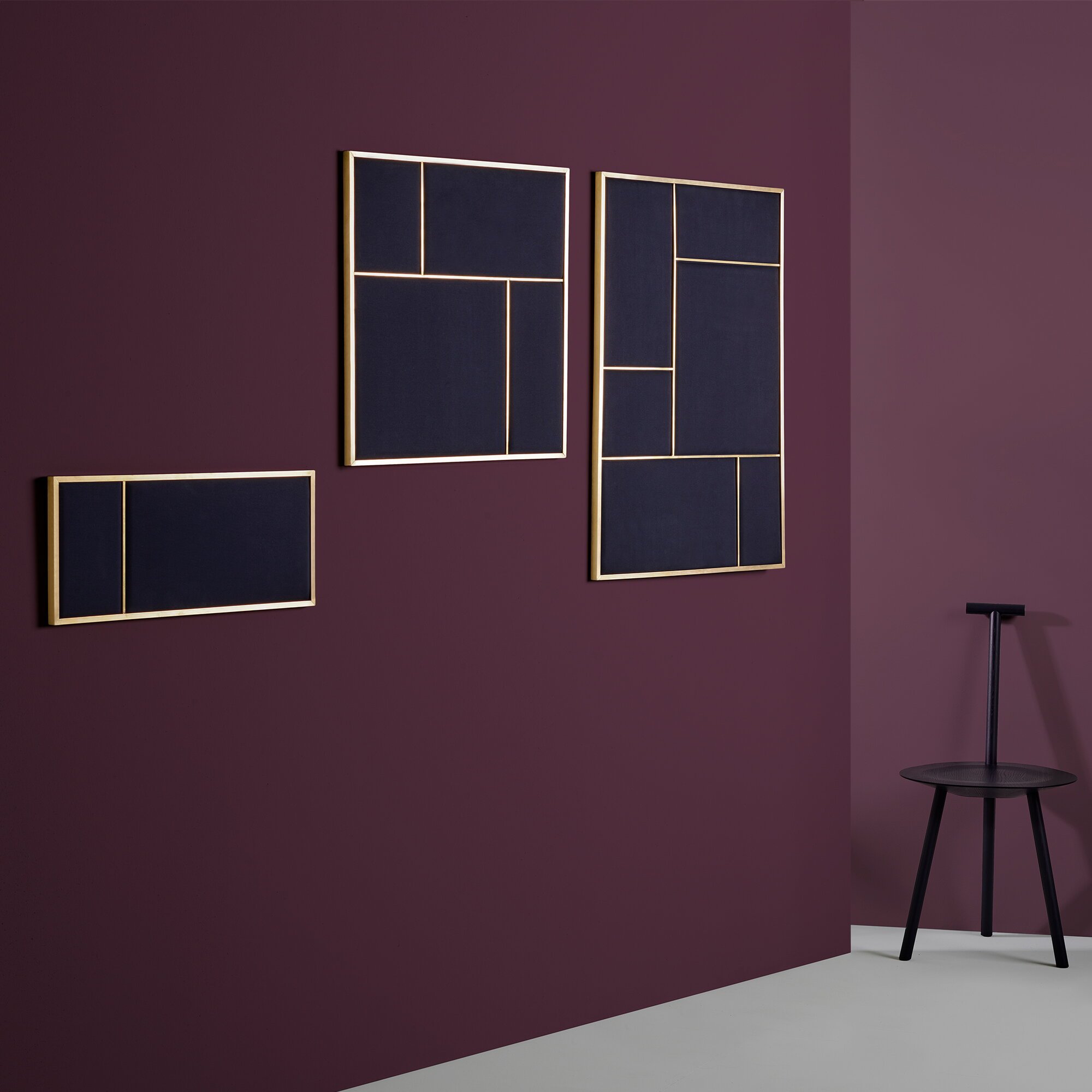 PLEASE WAIT to be SEATED Nouveau Pin board, medium, brass - blue ...