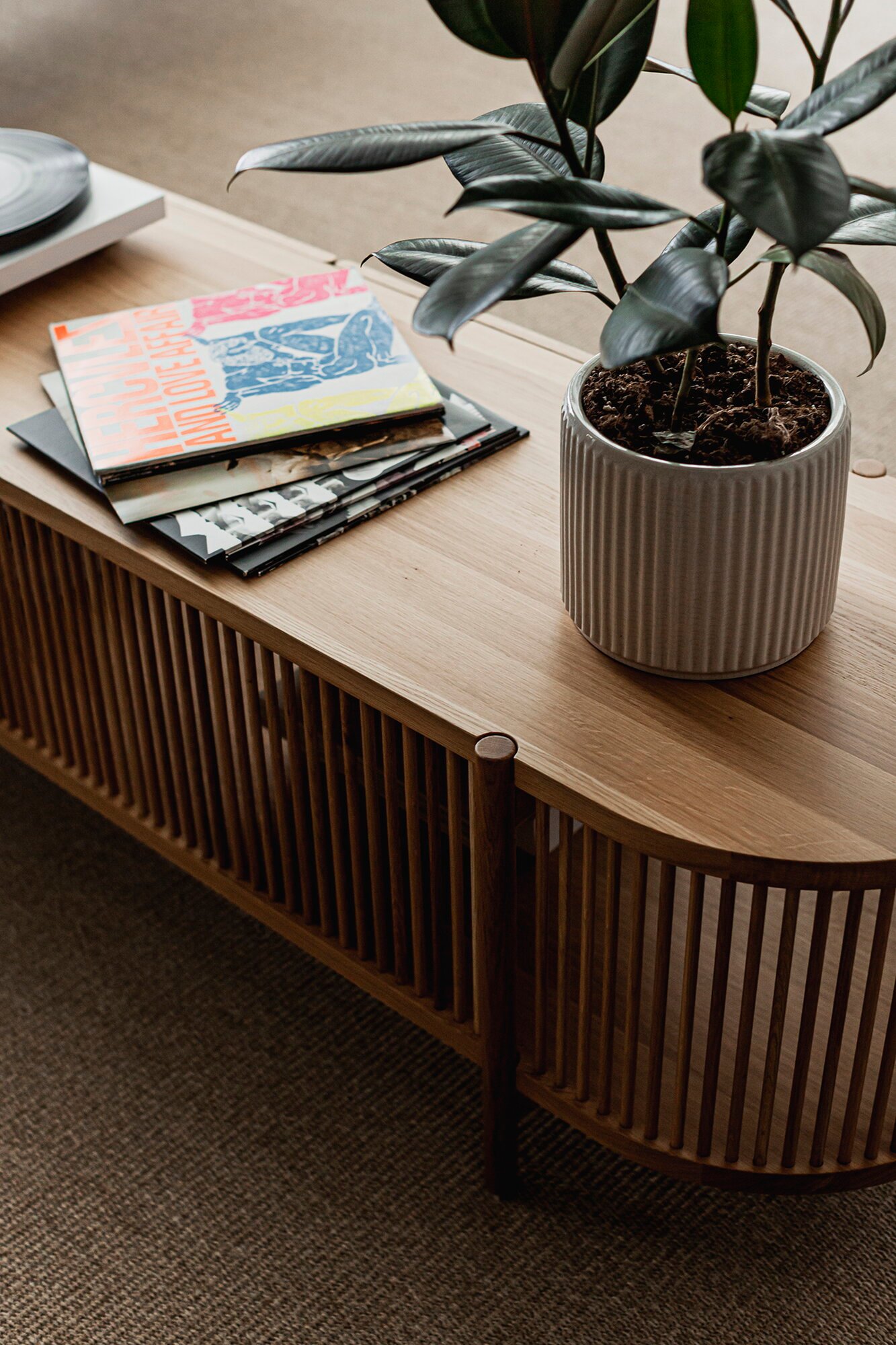 Nikari Bastone low sideboard with doors, oak | Finnish Design Shop