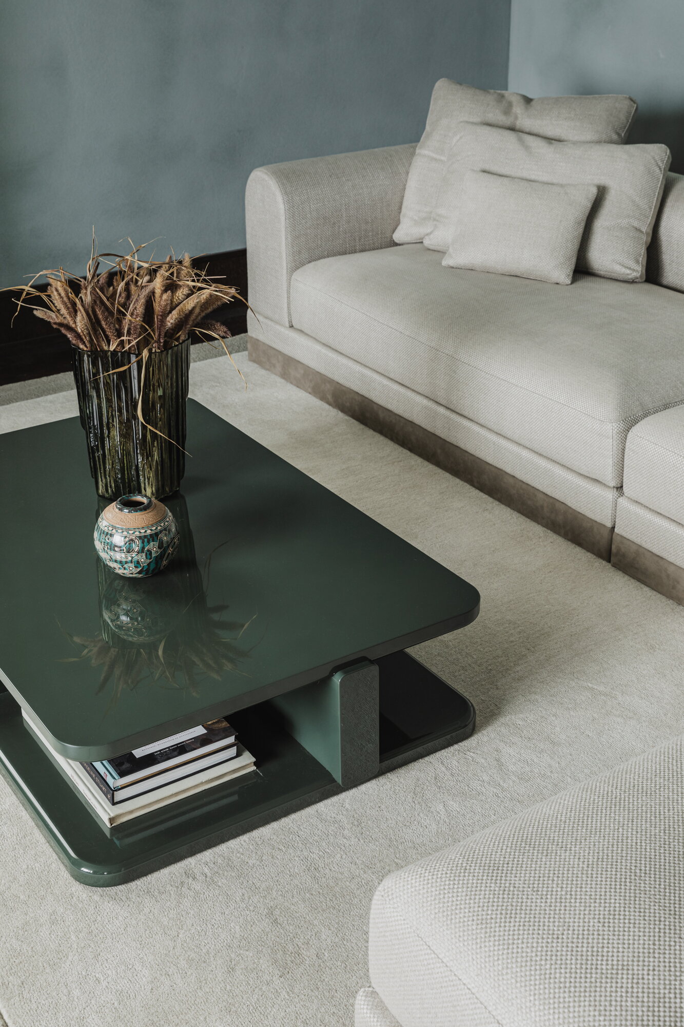 Nikari Profondo coffee table, 123 x 81,5 cm, fir green | Finnish Design ...