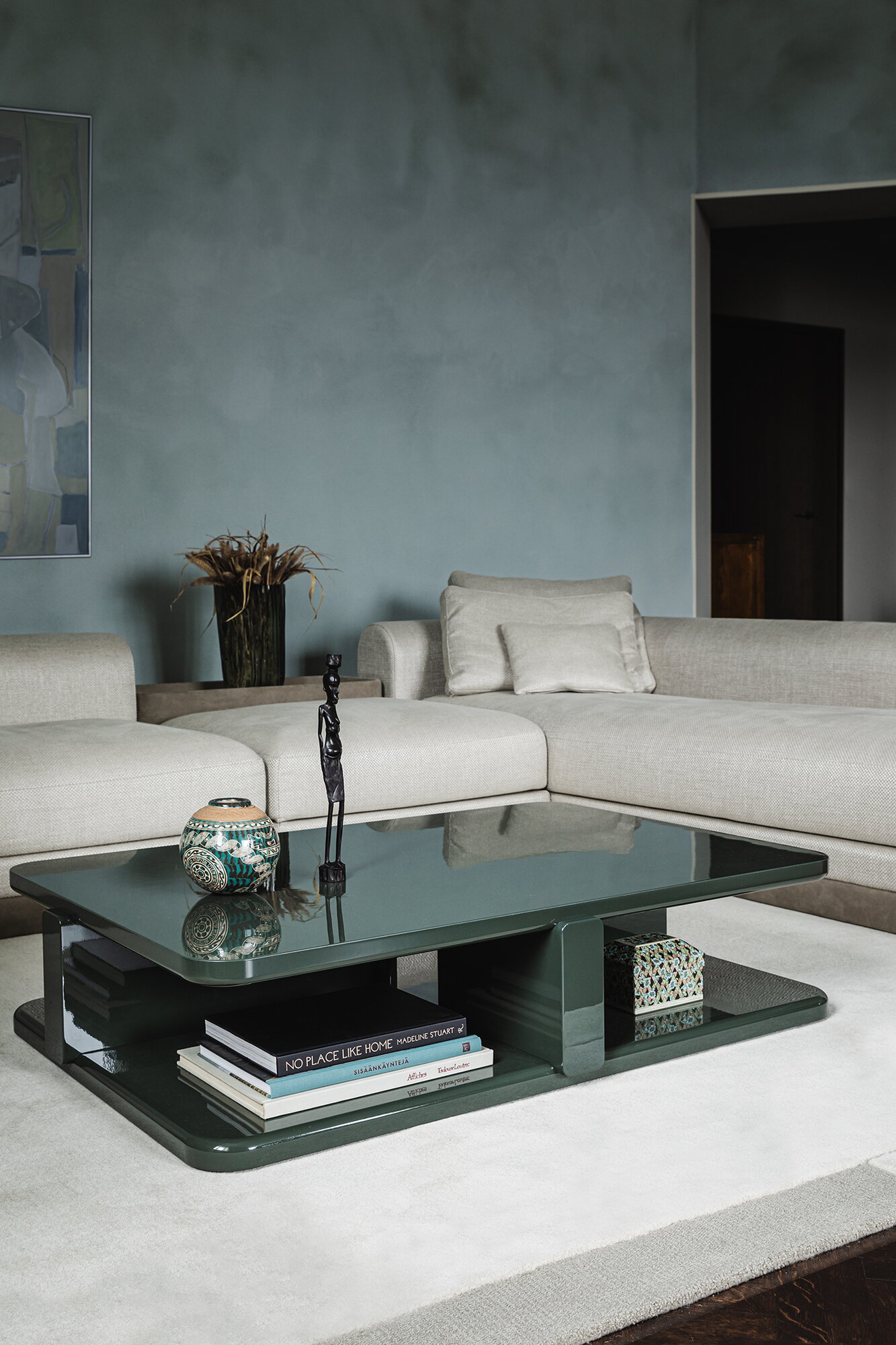 Nikari Profondo coffee table, 123 x 81,5 cm, fir green | Finnish Design ...