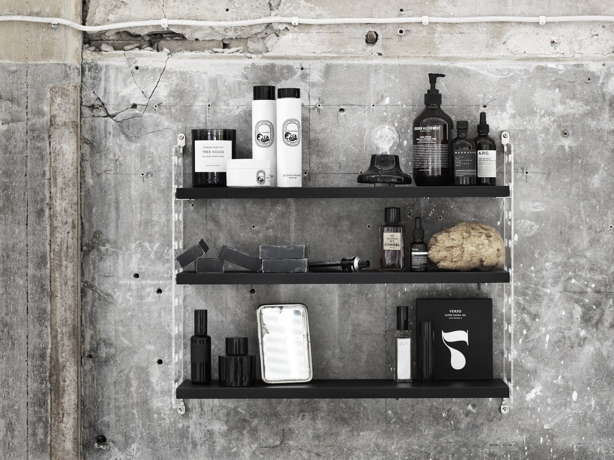 String Furniture String shelf 58 x 20 cm, 3-pack, black stained ash | Finnish Design Shop