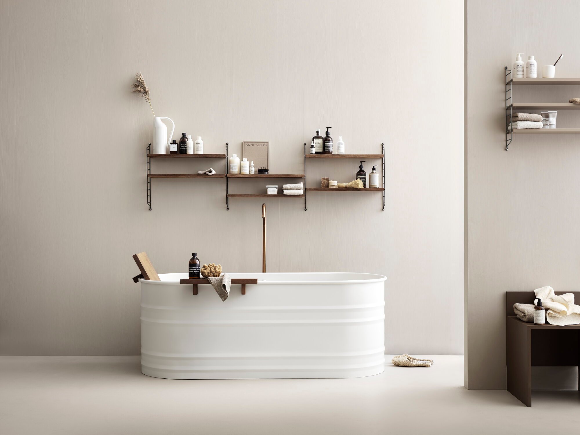 String Furniture String Pocket shelf, walnut - black | Finnish Design Shop