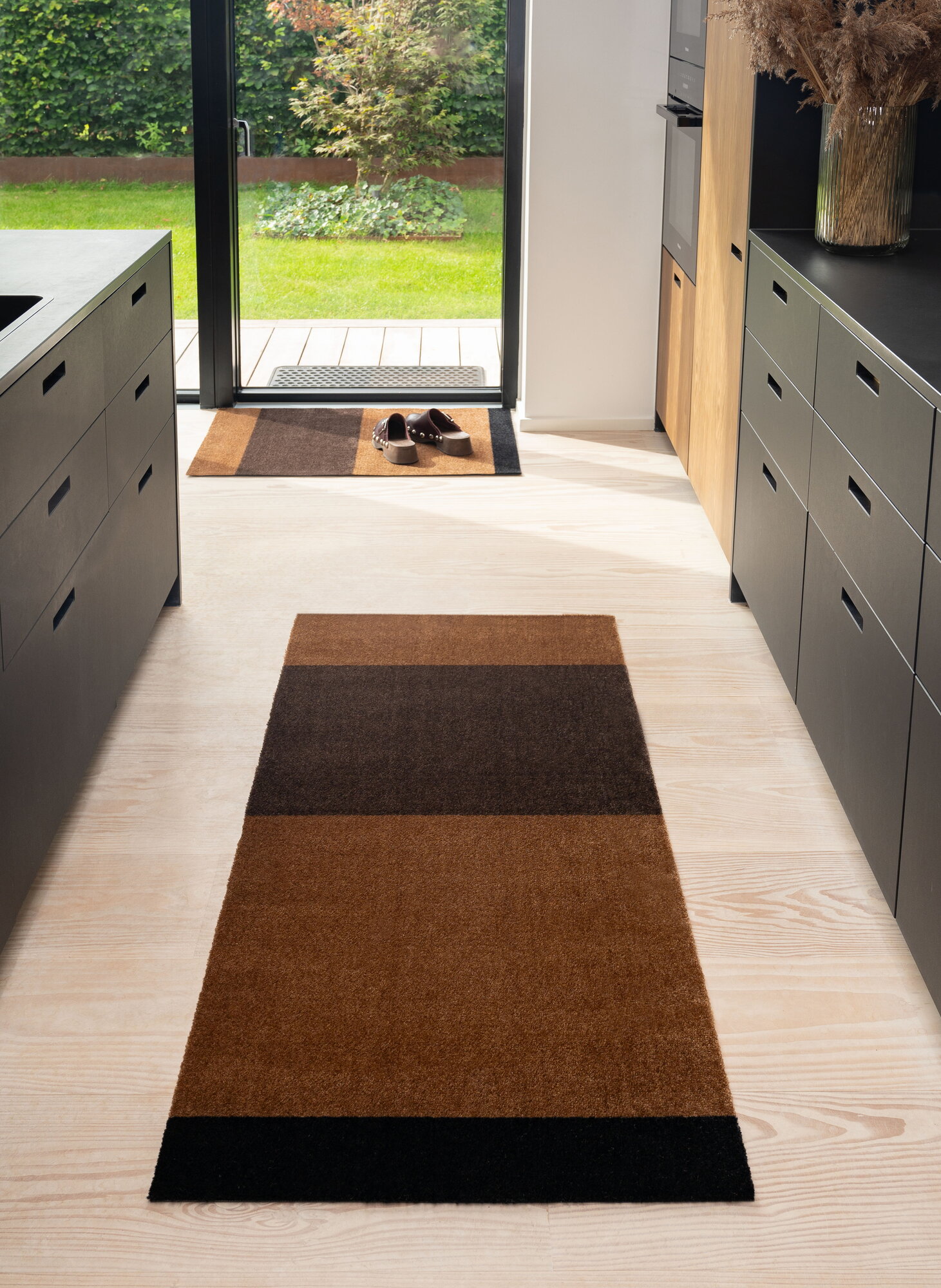 Tica Copenhagen Stripes horizontal rug, 60 x 90 cm, cognac - d.brown ...