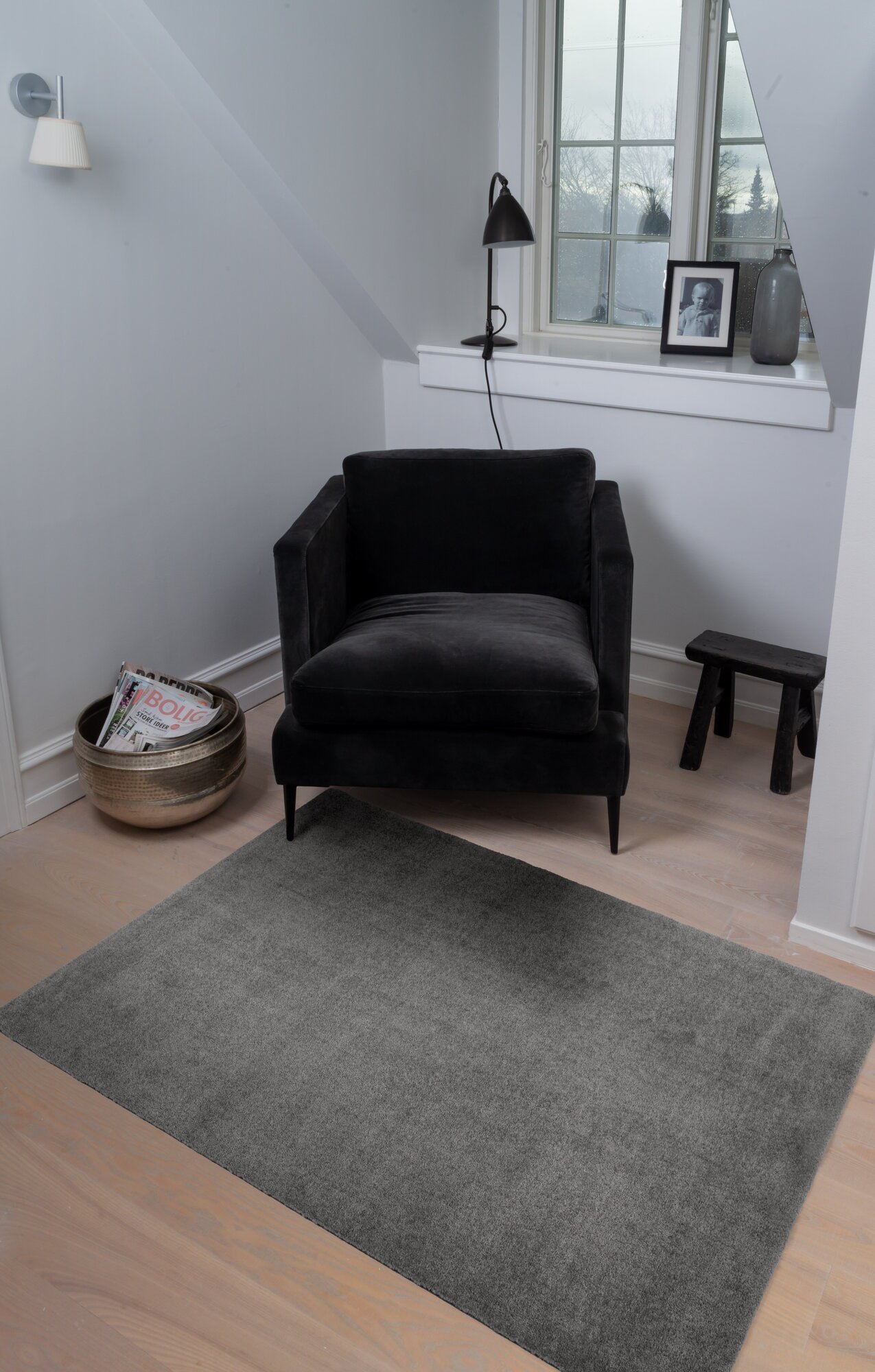 Tica Copenhagen Uni color rug, 90 x 130 cm, steel grey | Finnish Design ...