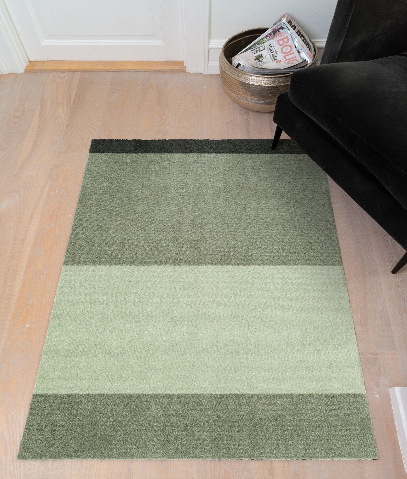Tica Copenhagen Stripes horizontal rug, 67 x 120 cm, green | Finnish ...