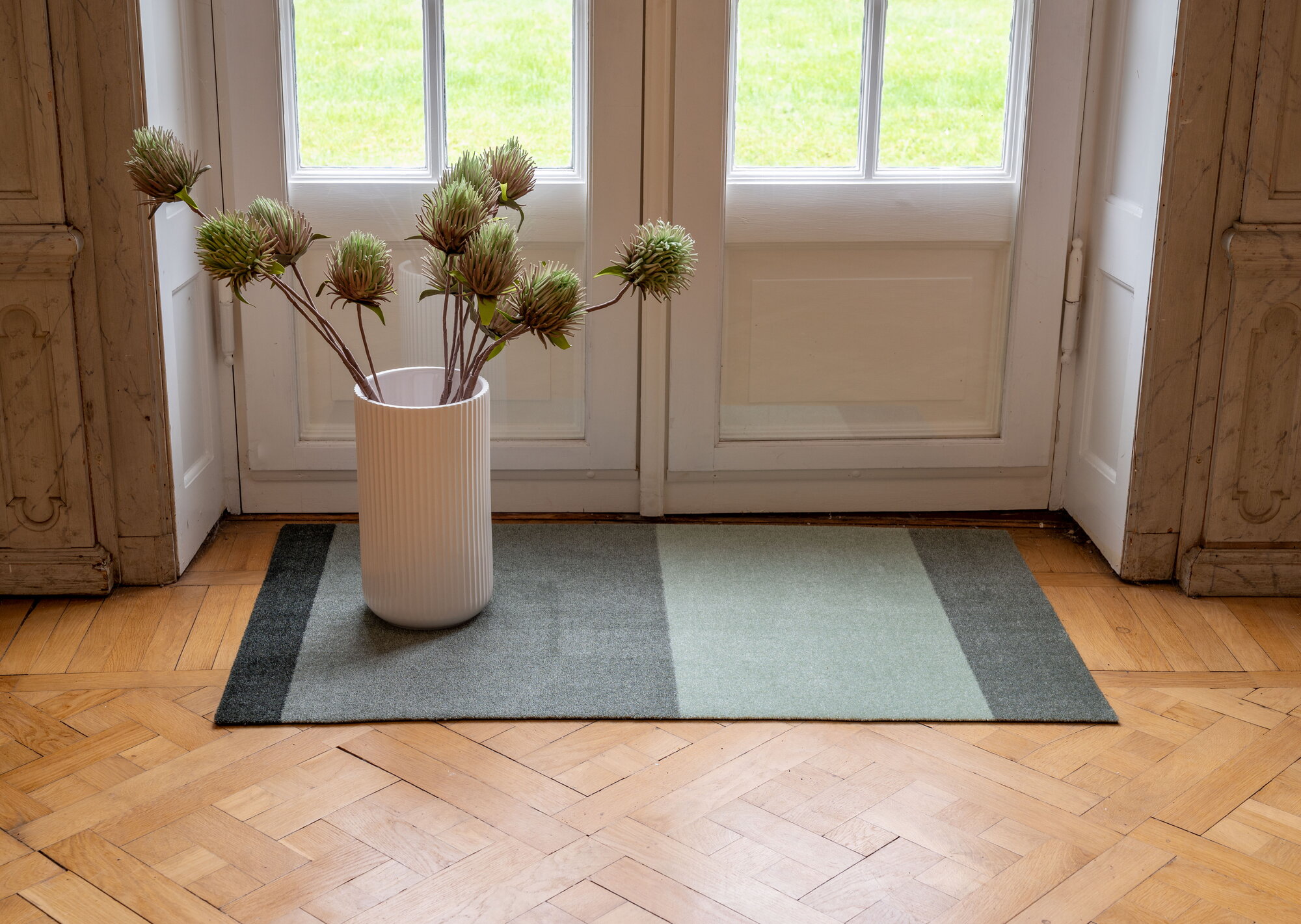 Tica Copenhagen Stripes horizontal rug, 67 x 120 cm, green | Finnish ...