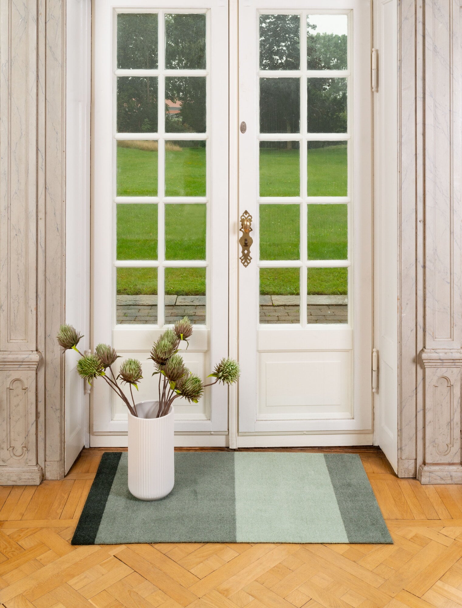 Tica Copenhagen Stripes horizontal rug, 67 x 120 cm, green | Finnish ...