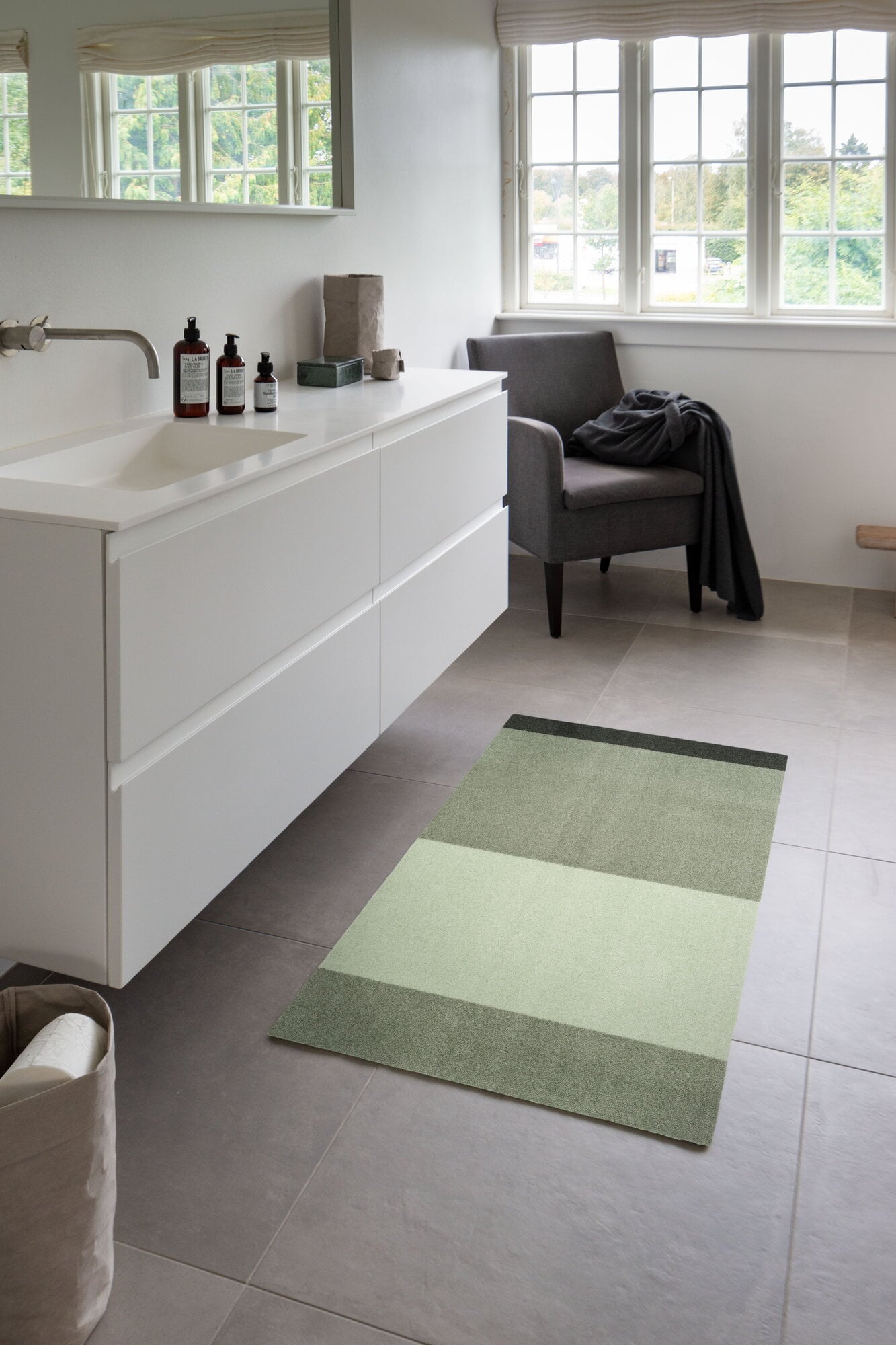 Tica Copenhagen Stripes horizontal rug, 67 x 120 cm, green | Finnish ...