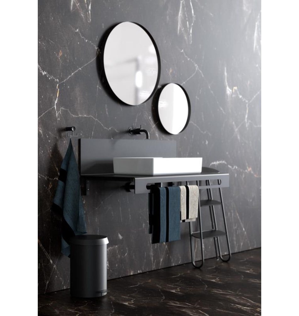 Frost Bukto step ladder, 3-steps, black | Finnish Design Shop