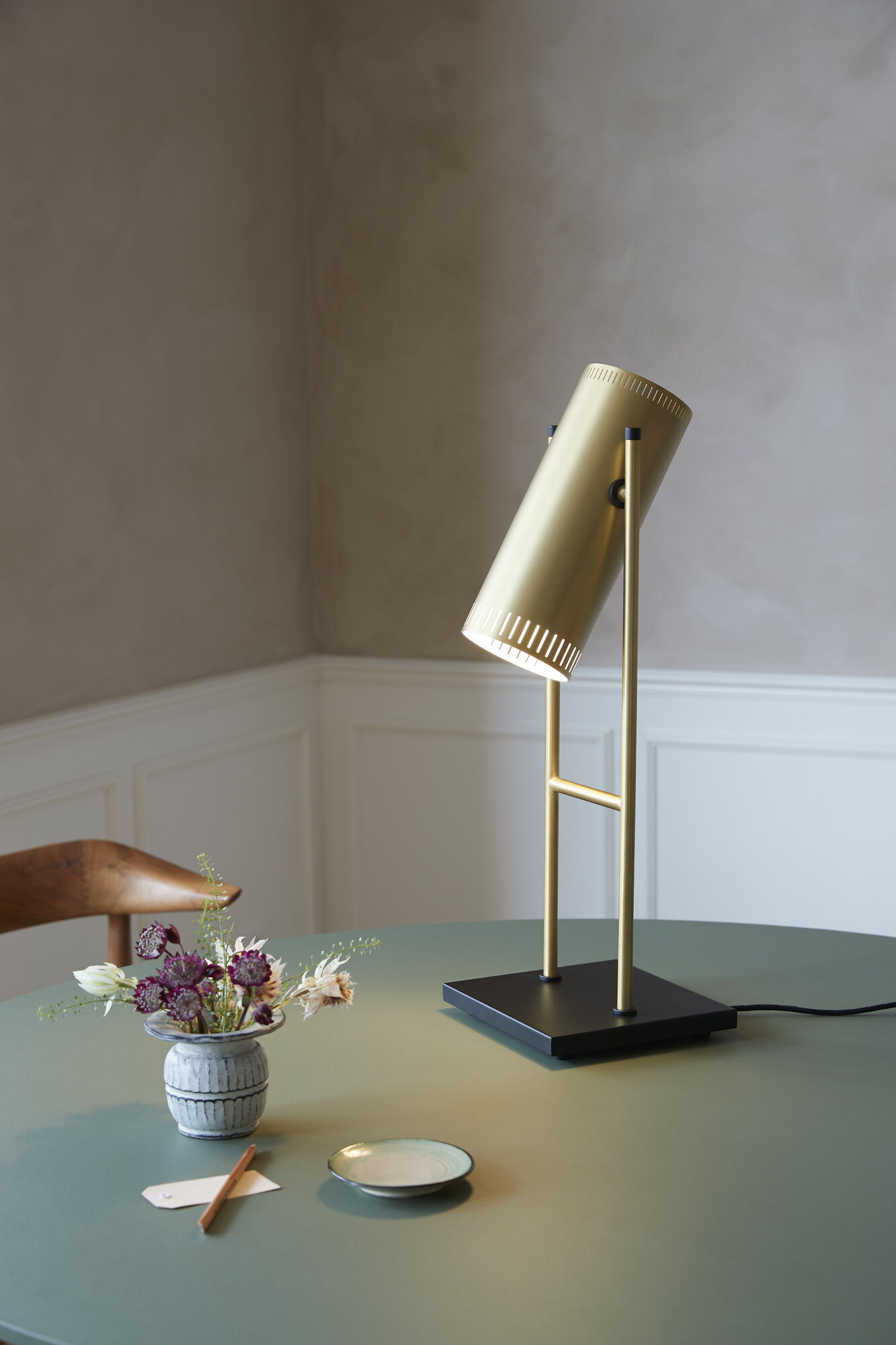 Warm Nordic Trombone table lamp, brass | Finnish Design Shop