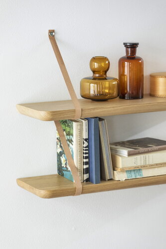 Tapio Anttila Collection Renki L shelf, oak - recycled leather ...