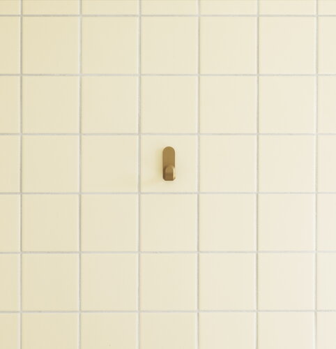 Normann Copenhagen Curve mini hook, 2 pcs, matt gold | Finnish Design Shop