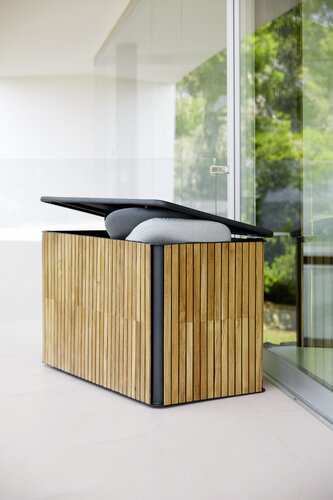 Cane-line Combine cushion box, small, teak - lava grey | Finnish Design ...