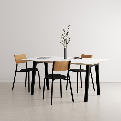 TIPTOE New Modern table 160 x 95 cm, white laminate - graphite black ...