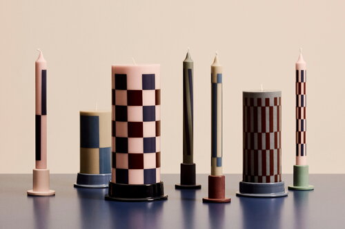 HAY Pattern candle, set of 4, light pink - blues | Finnish Design Shop