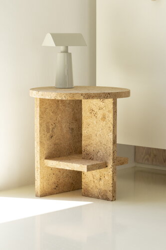Nine Tee side table, round, natural cork | Finnish Design Shop