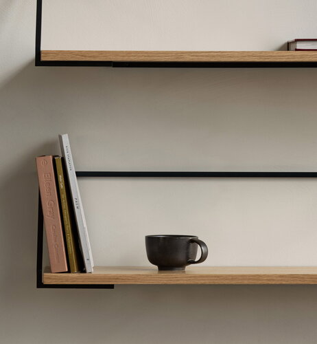 Audo Copenhagen Rail shelf, oak - black | Finnish Design Shop