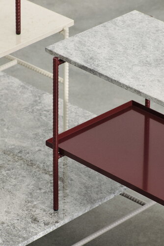 HAY Rebar side table, 75 x 44 cm, barn red - grey marble | Finnish ...
