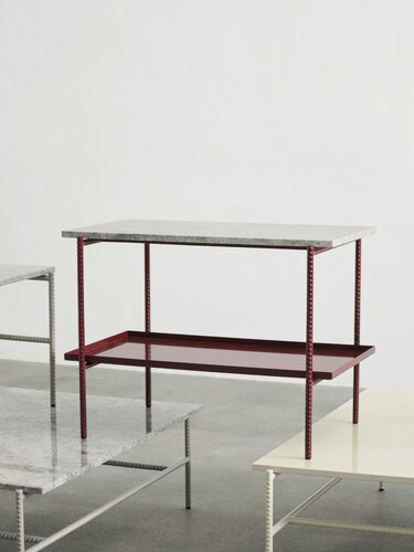 HAY Rebar side table, 75 x 44 cm, barn red - grey marble | Finnish ...