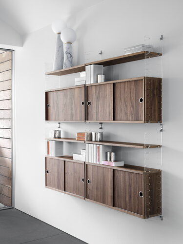 String Furniture String shelf 78 x 20 cm, 3-pack, walnut | Finnish ...