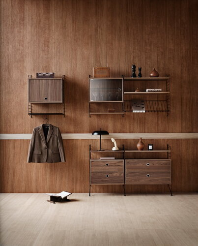 String Furniture String display cabinet with swing glass door, 58 x 30 ...